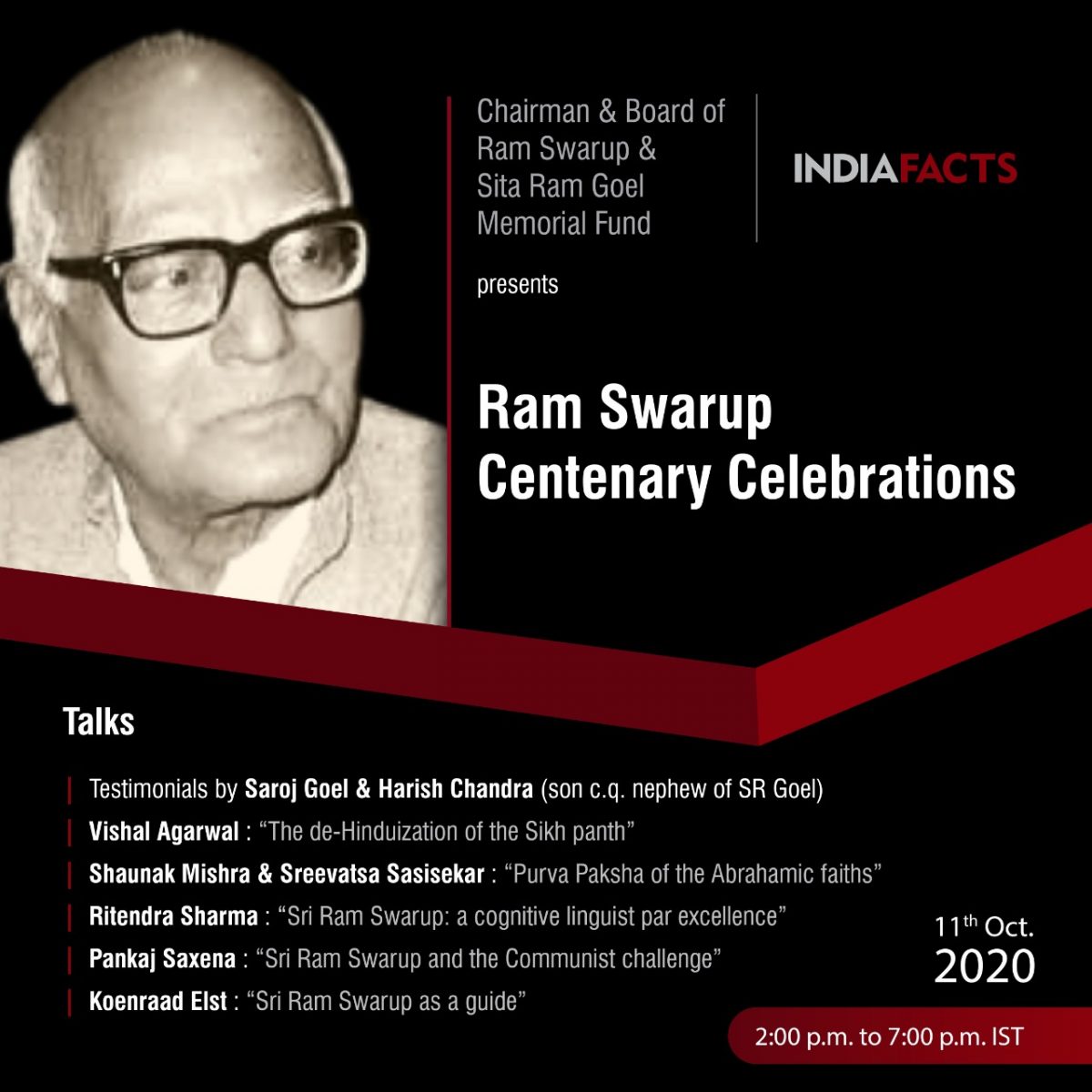 Ram Swarup Centenary Celebrations – Indiafacts